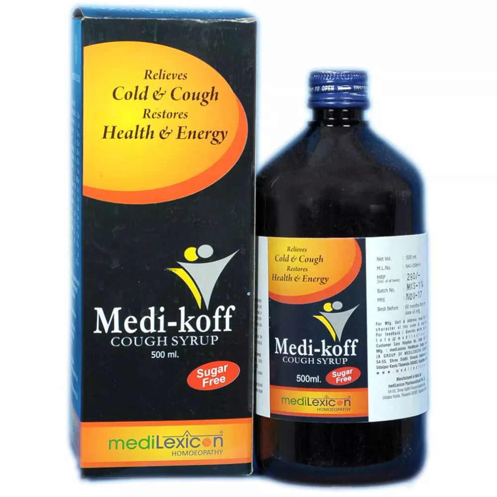 Medilexicon Medi-koff Cough Syrup Sugar Free Syrup - 500 ml - Organic ...
