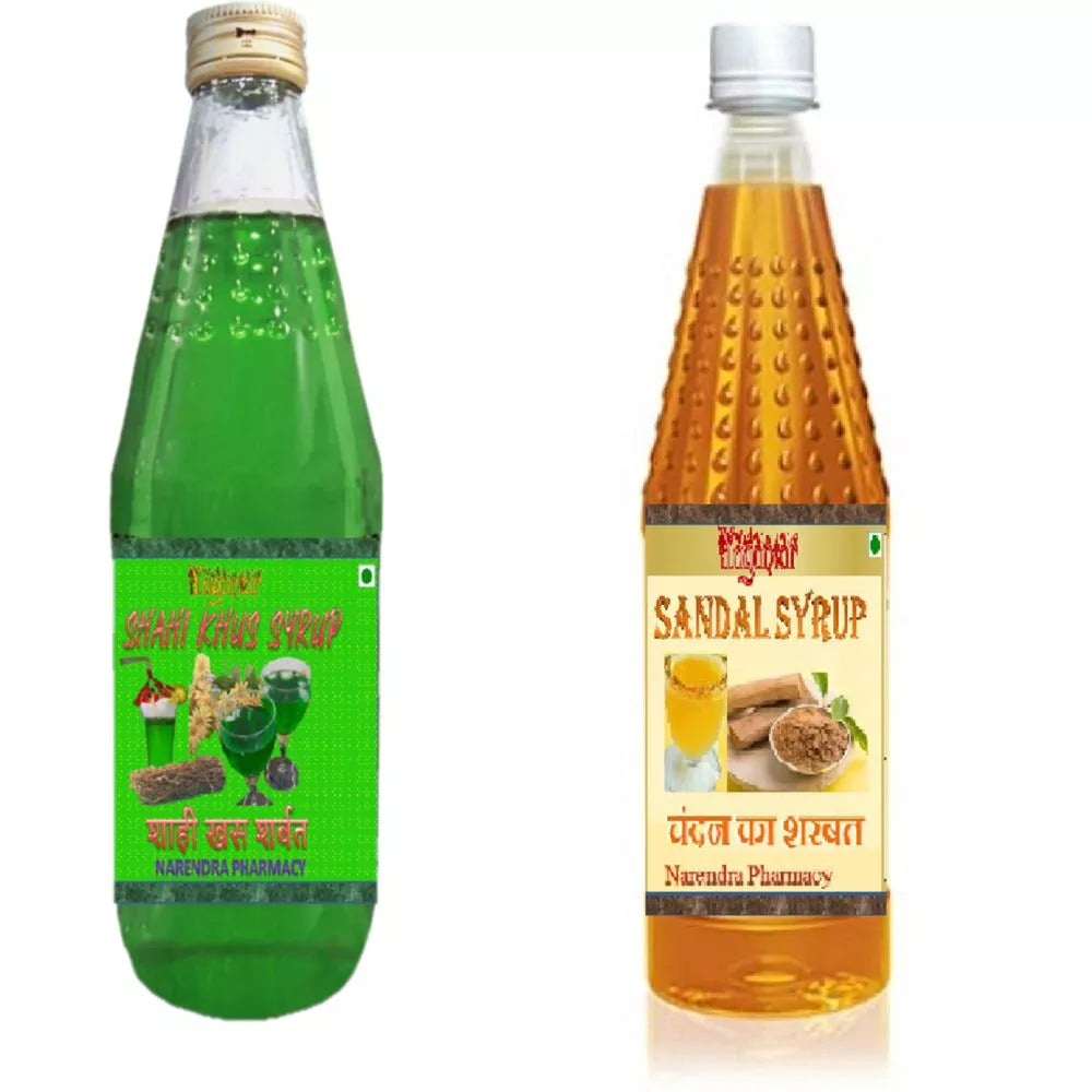 Yugantar Sandal Syrup & Shahi Khus Syrup Combo - Organic Wellnesses