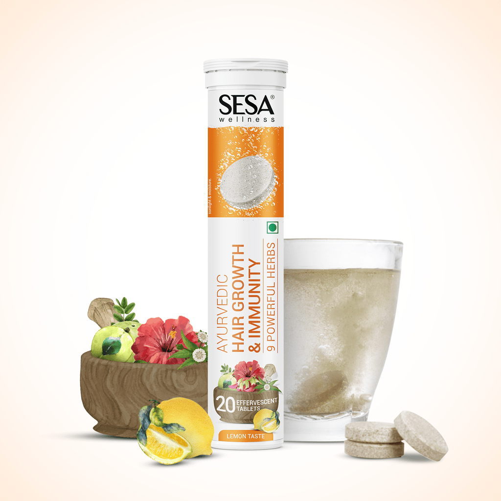 Sesa Ayurvedic Hair Growth & Immunity Effervescent Tablets Lemon Taste ...