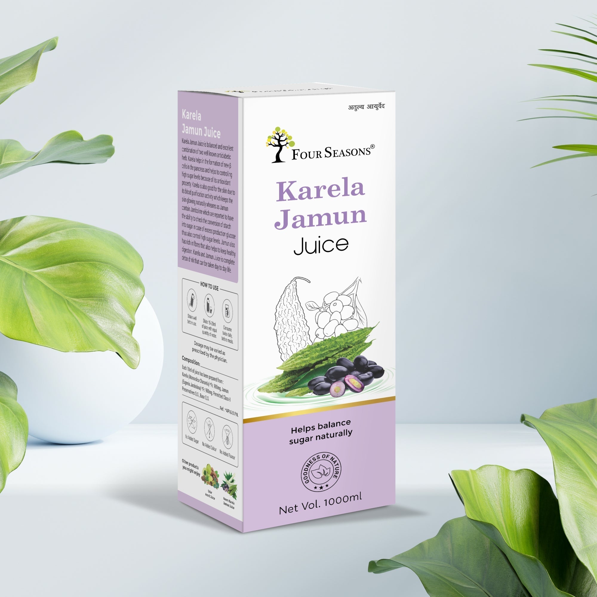 Four Seasons Karela Jamun Juice - Organic Wellnesses