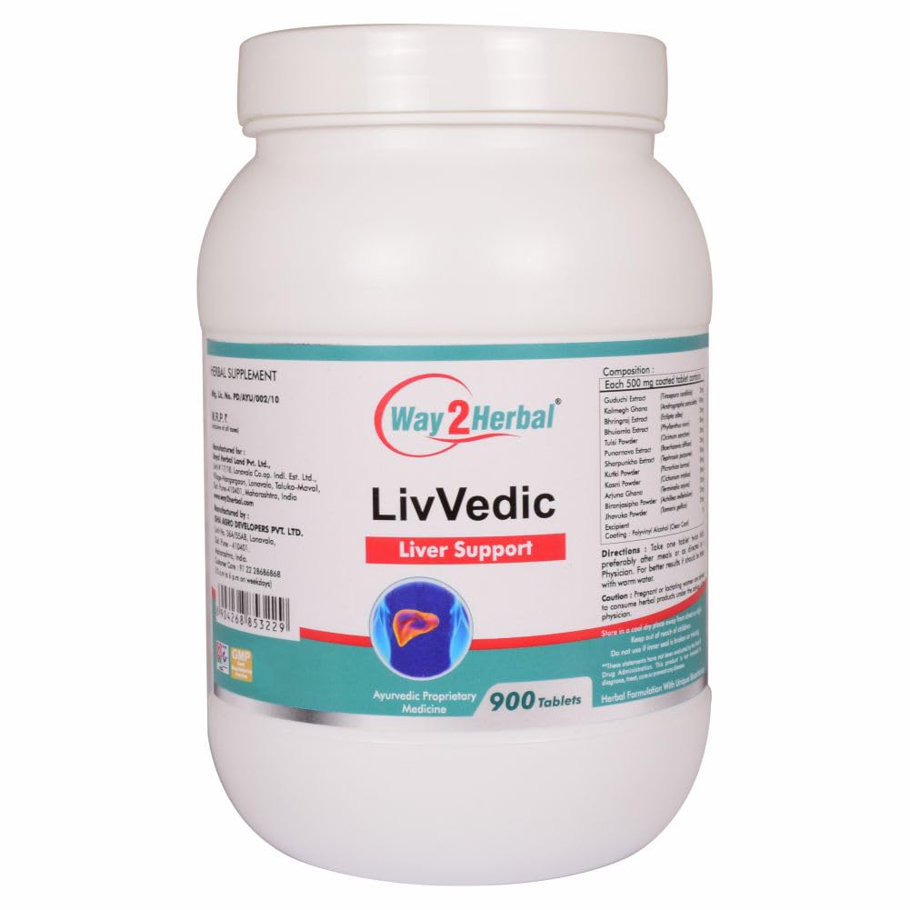 Way2Herbal Liv Vedic Liver - 900 tabs - Organic Wellnesses