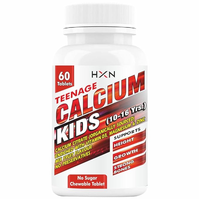 HXN Calcium Kids - 60 Chewable Tablets (10-16 years) - Organic Wellnesses