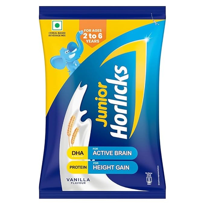 Junior Horlicks Nutrition Drink Vanilla Pouch - 400 gms - Organic ...