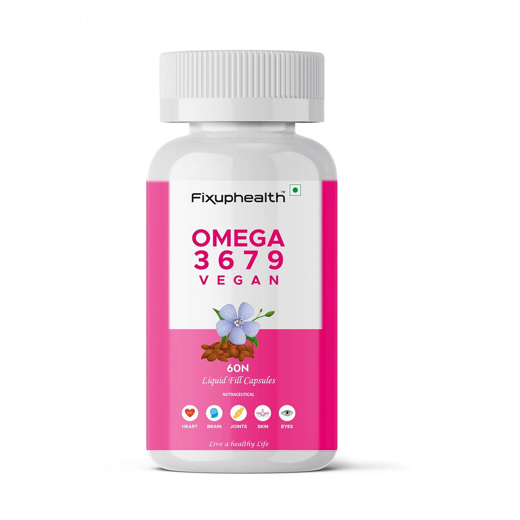 Fixuphealth Omega 3 6 7 9 Vegan Capsule - 60 Veg Capsules - Organic ...