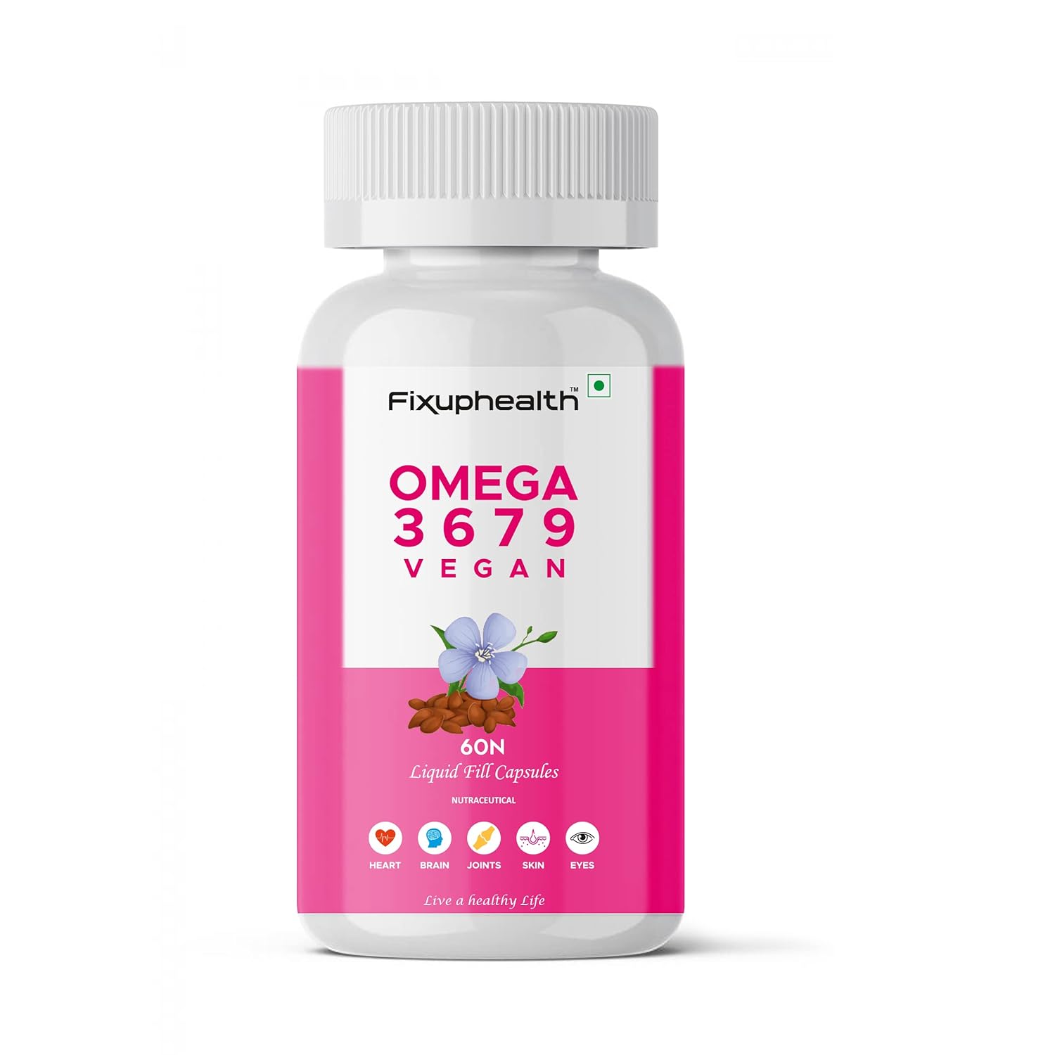 Fixuphealth Omega 3 6 7 9 Vegan Capsule - 60 Veg Capsules - Organic ...