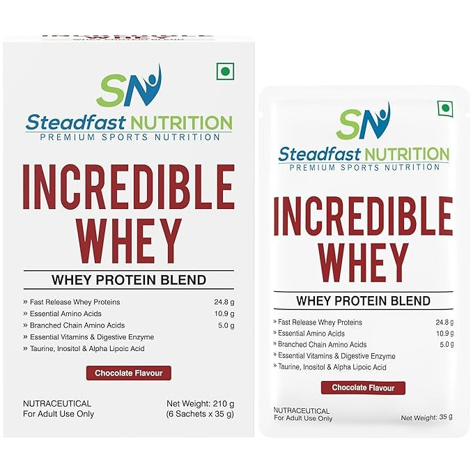 Steadfast Nutrition Incredible Whey Protein - Chocolate - 35 gms (6 Sa ...