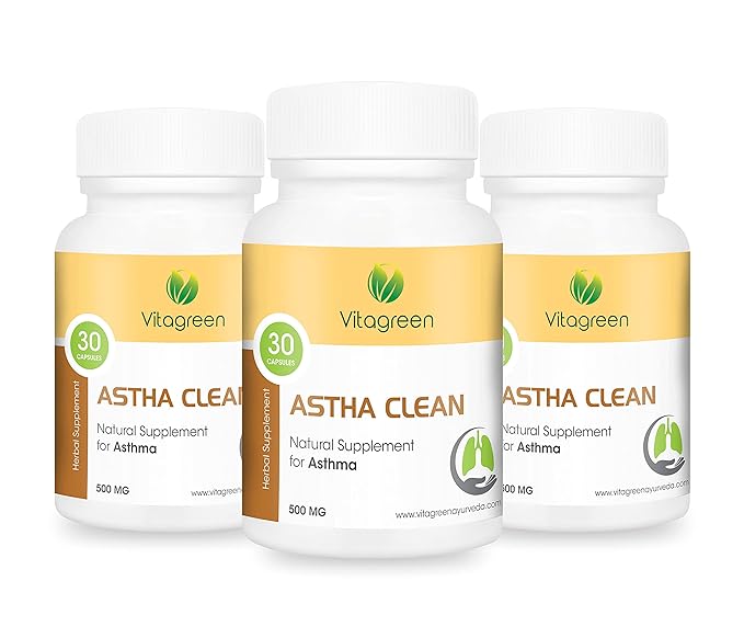 VitaGreen Astha Clean Capsules 500 mg - 30 Capsule - Pack of 3 ...