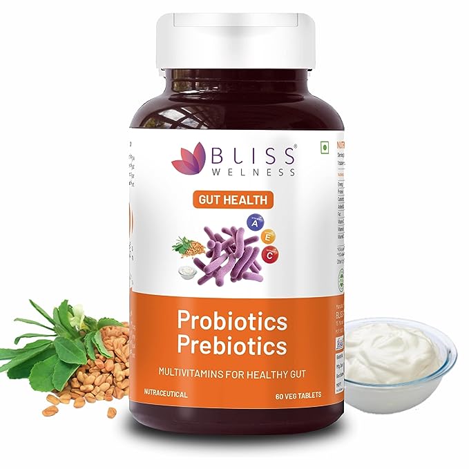 Bliss Welness Prebiotics and Probiotic Supplements - 60 tabs - Organic ...