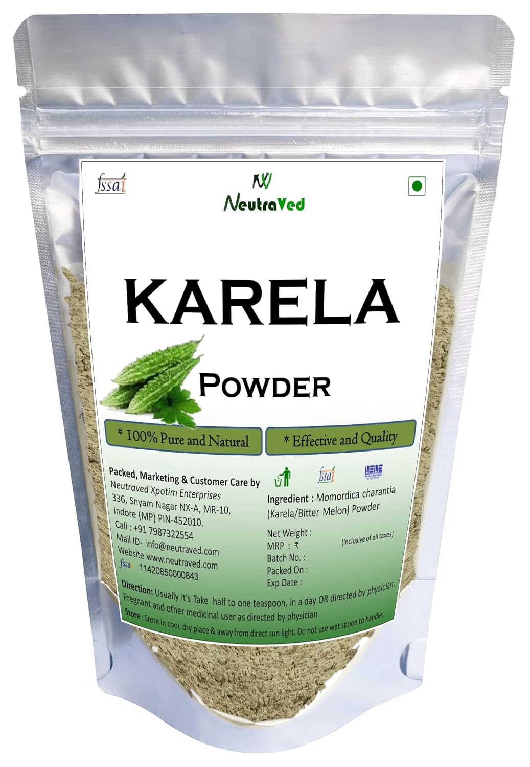 Neutra Ved Herbal Essential Pure Karela Powder - 200 gms - Organic ...