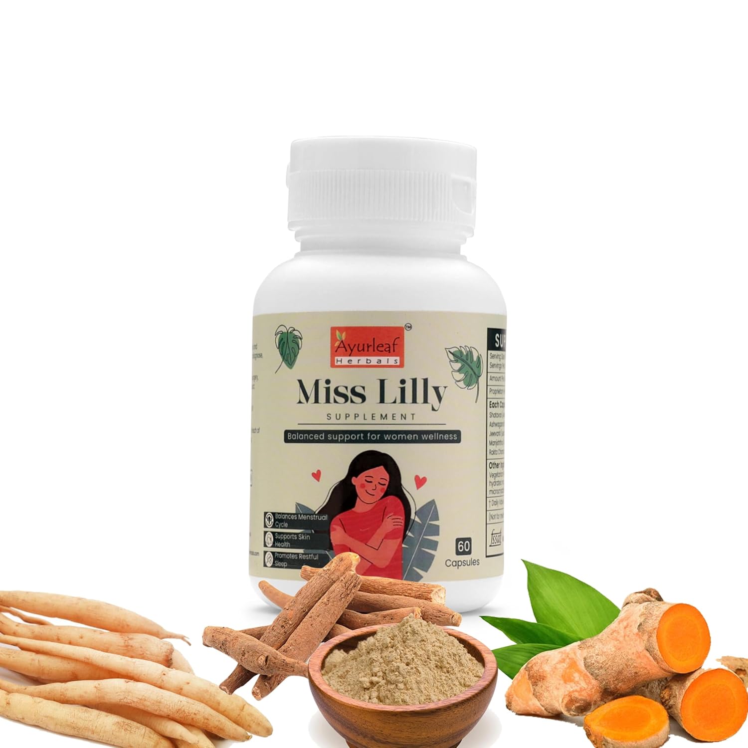 Ayurleaf Herbals - Miss Lilly Extract Blended Capsules 450 Mg | 60 Veg ...