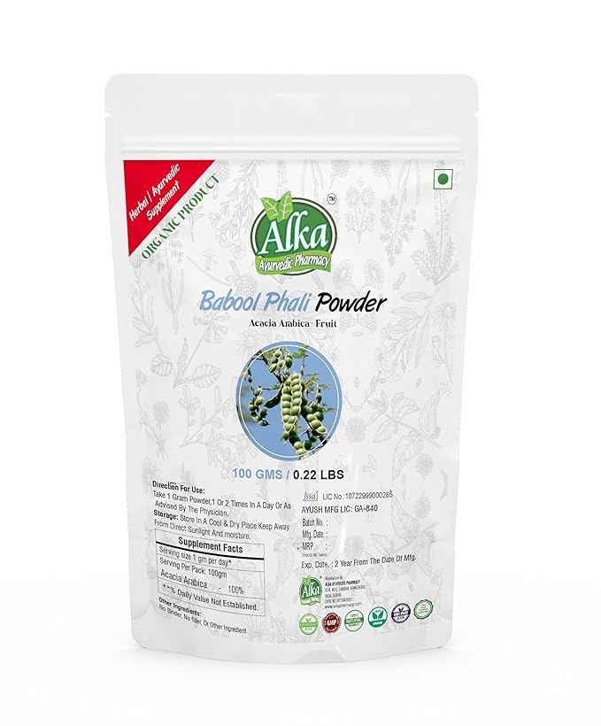 Alka Ayurvedic Babool Phali Powder - 100 gms - Organic Wellnesses