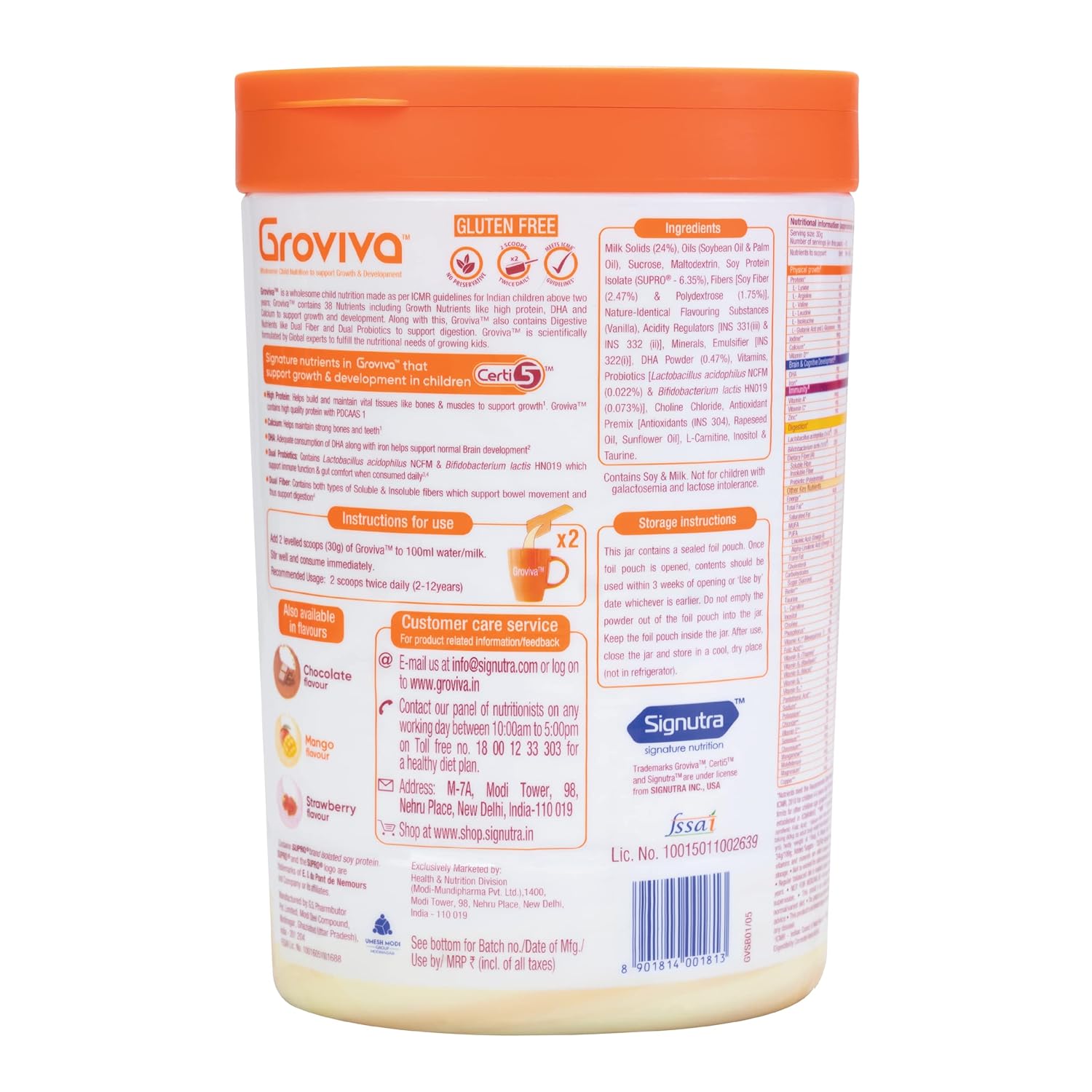 Groviva Child Nutrition Supplement (Vanilla) Jar - 400 gms - Organic ...