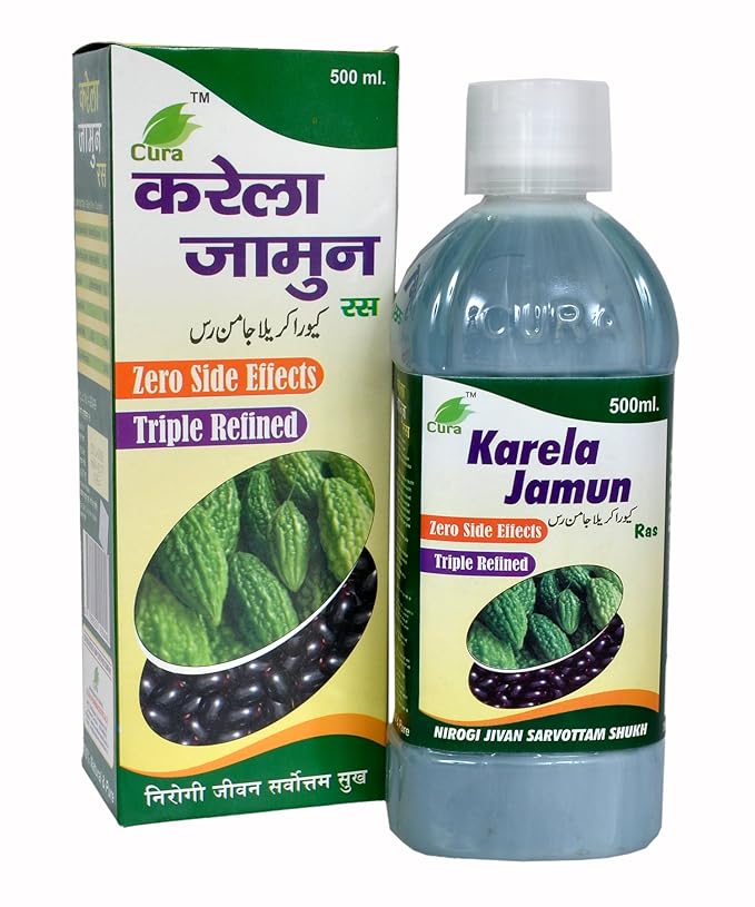 Cura Karela Jamun Ras - 500 ml - Organic Wellnesses