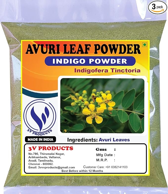 3V Products Avuri Leaf Powder - Pack of 3 - 100 gms - Organic Wellnesses