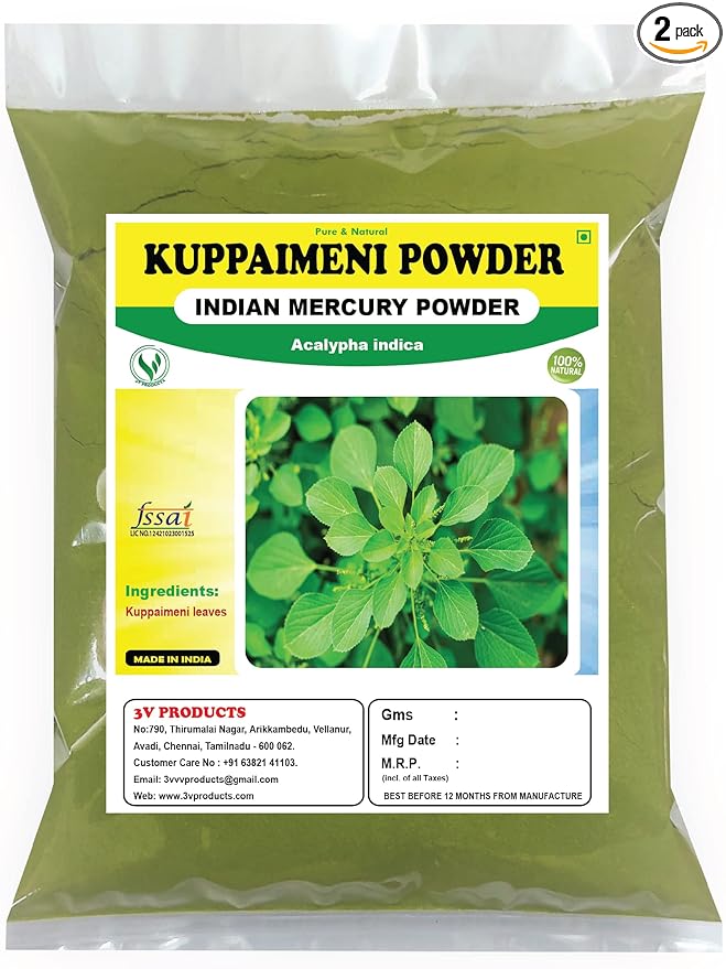 3V Products Kuppaimeni Powder - Pack of 2 - 100 gms - Organic Wellnesses