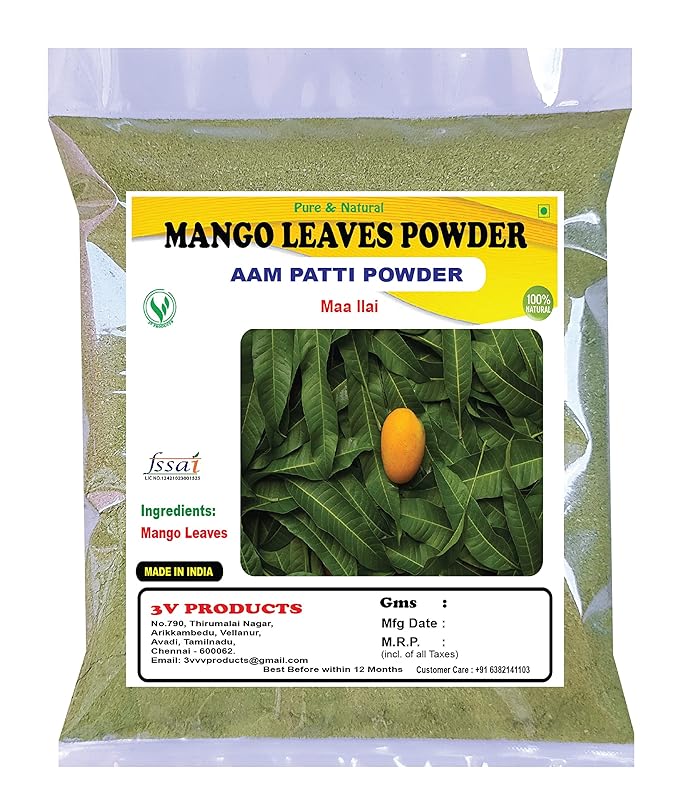 3V Products Mango Leaves powder - 1 Kg - Organic Wellnesses