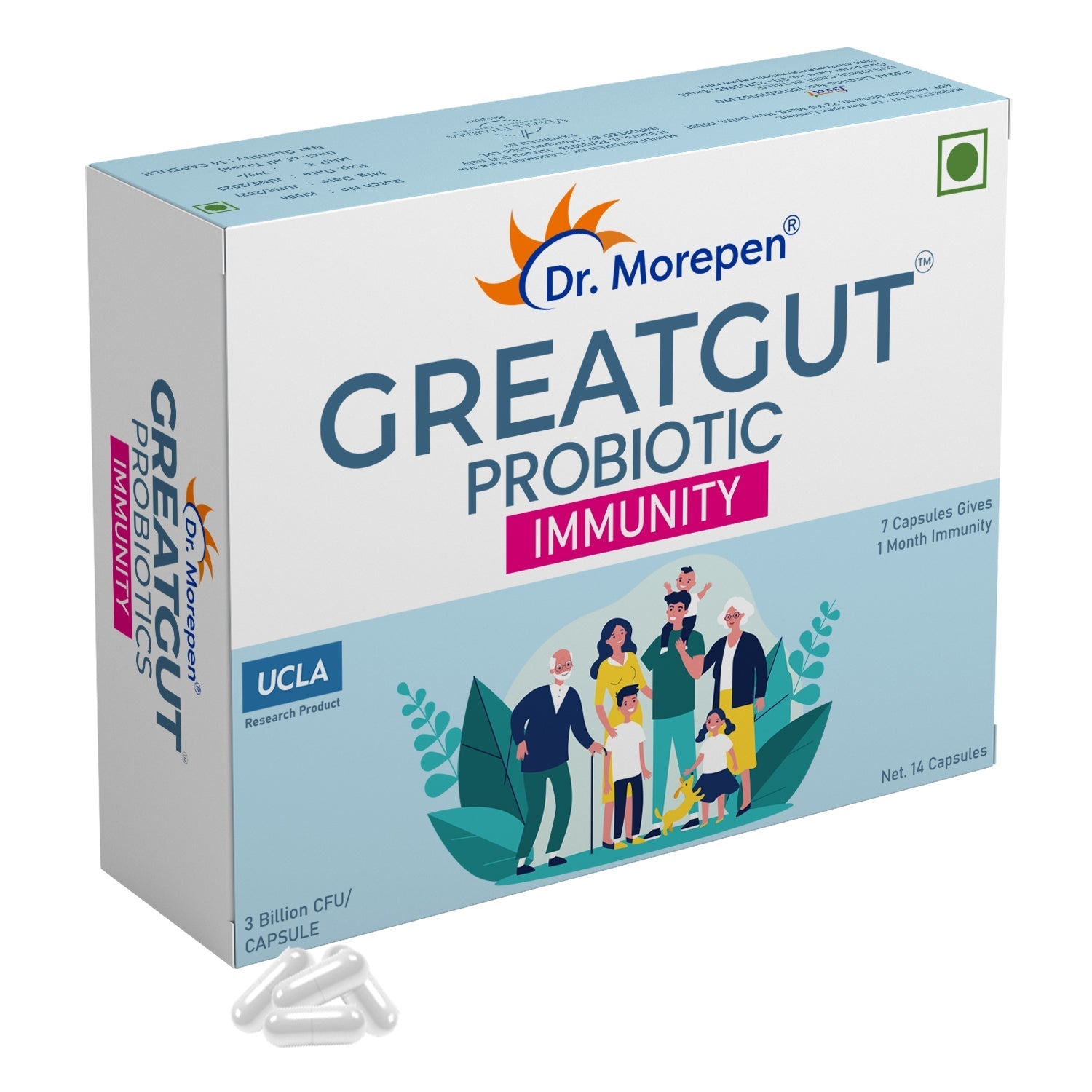 DR. Morepen Greatgut Probiotics Immunity Capsules - 14 tabs - Organic ...