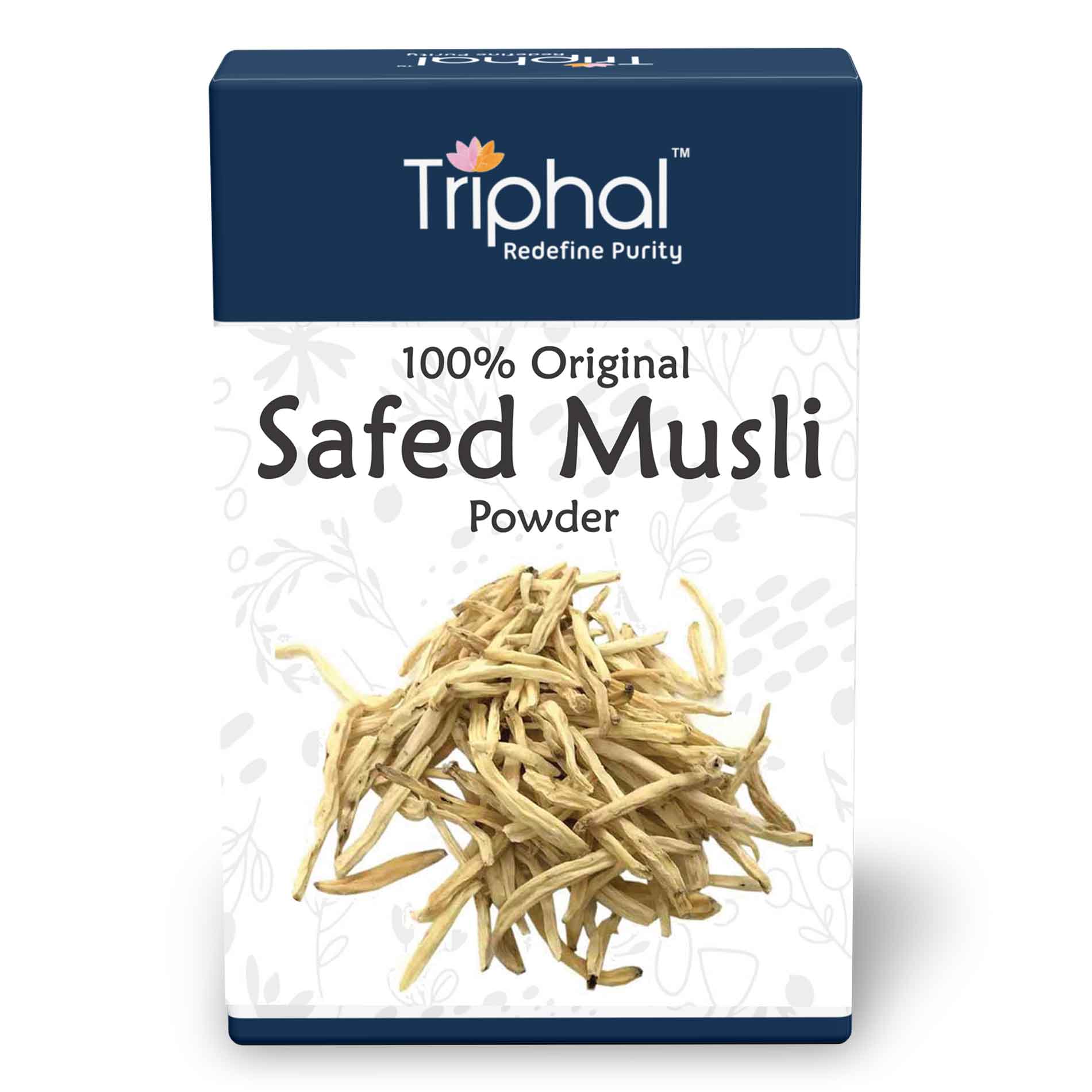 Triphal Safed Musli Powder - 100% Pure and Natural - Organic Wellnesses