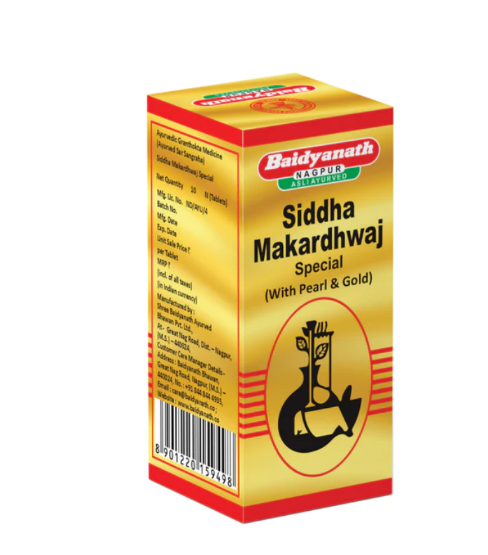Baidyanath Siddha Makardhwaj - 10 Tablets - Organic Wellnesses