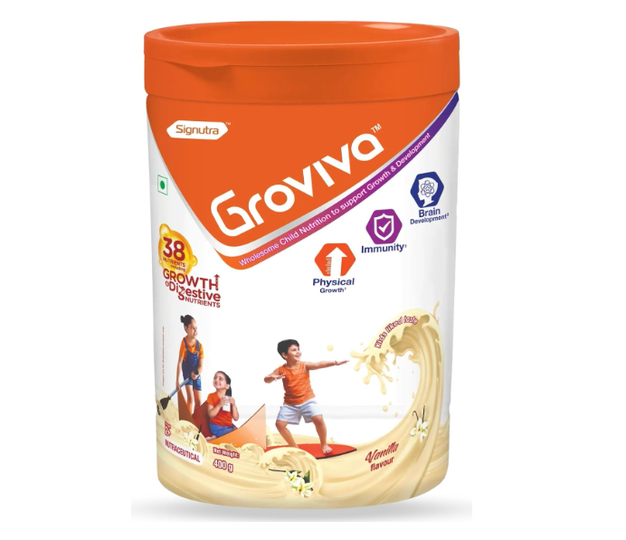 Groviva Child Nutrition Supplement (Vanilla) Jar - 400 gms - Organic ...