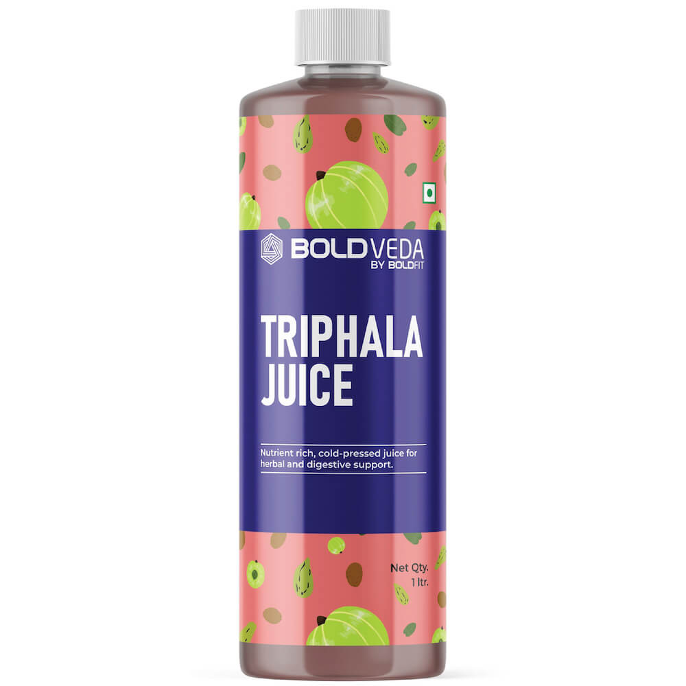 Boldfit Boldveda Triphala Juice (Amla, Harhad, Behera) With Aloe Vera ...