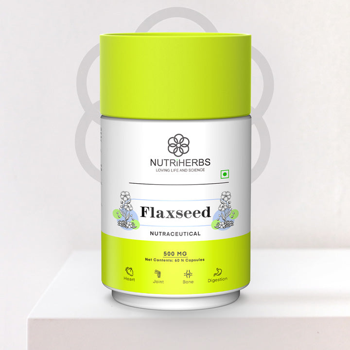 Nutriherbs Flaxseed Capsule Rich in Omega 3 - 60 tabs - Organic Wellnesses