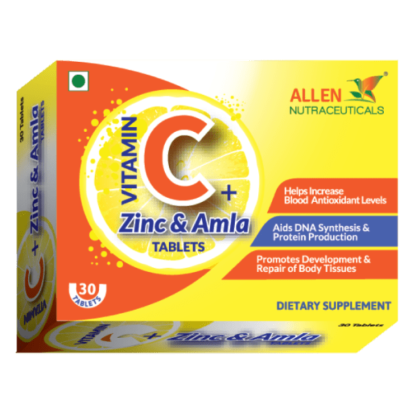 Allen Homeopathy Vitamin C + Zinc & Amla Tablets - Organic Wellnesses