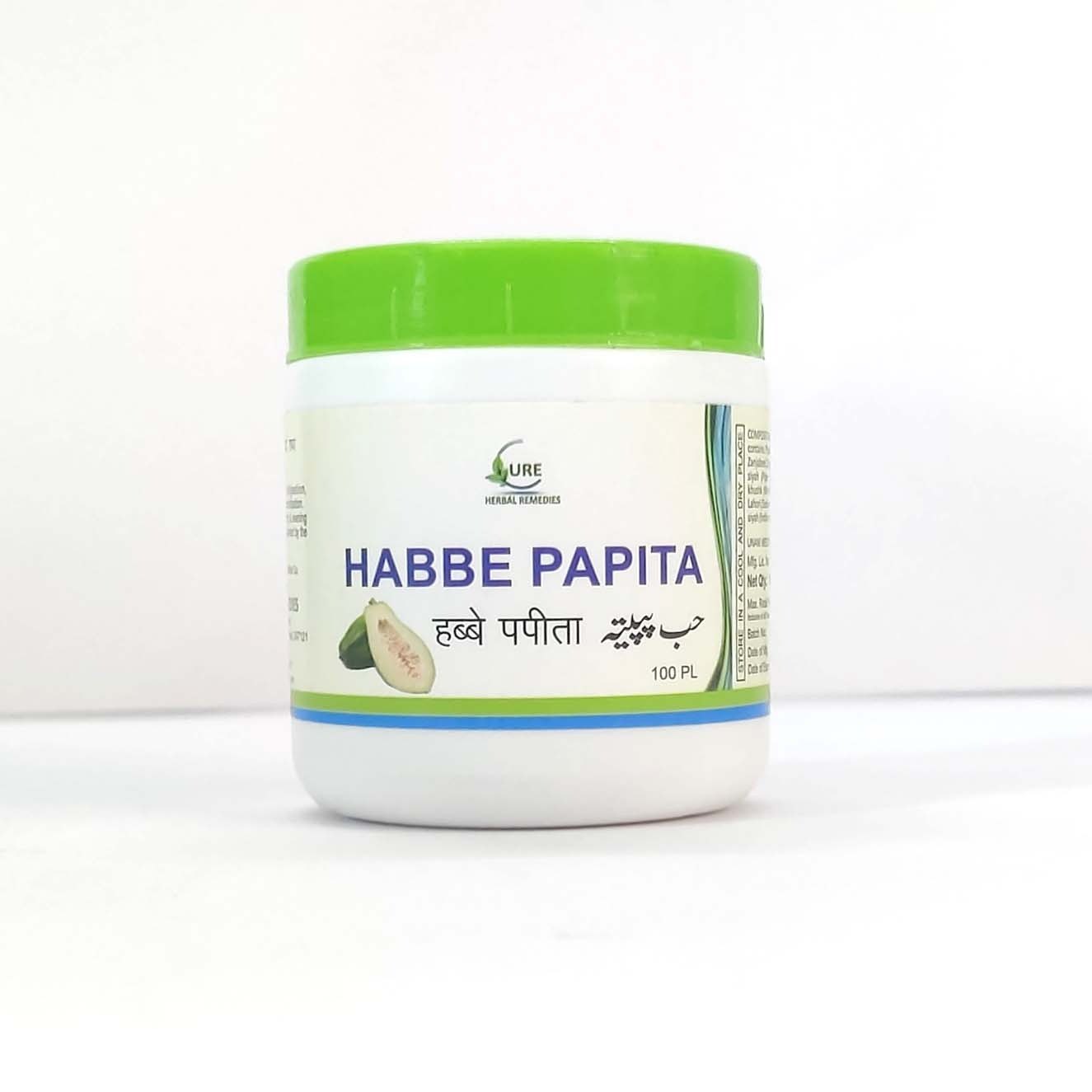 Cure Herbal Remedies Habbe Papita Tablets - 100 Tabs - Organic Wellnesses
